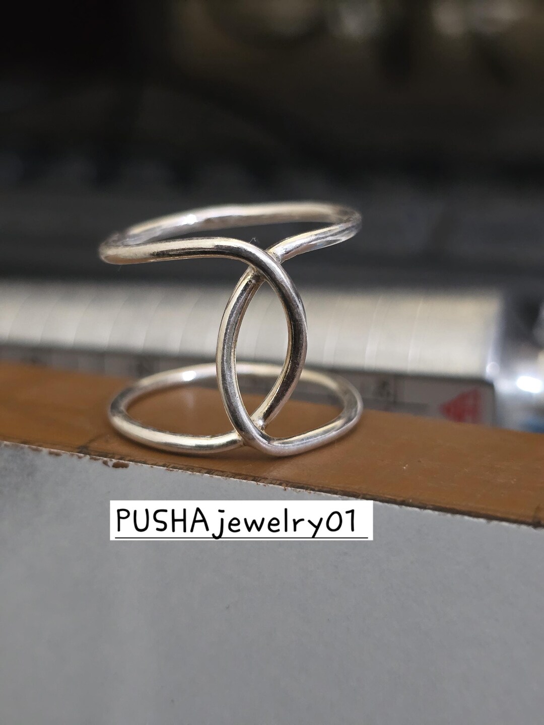 925 Sterling Silver Double Fidget Ring, Anxiety Ring, Spinner Ring ...