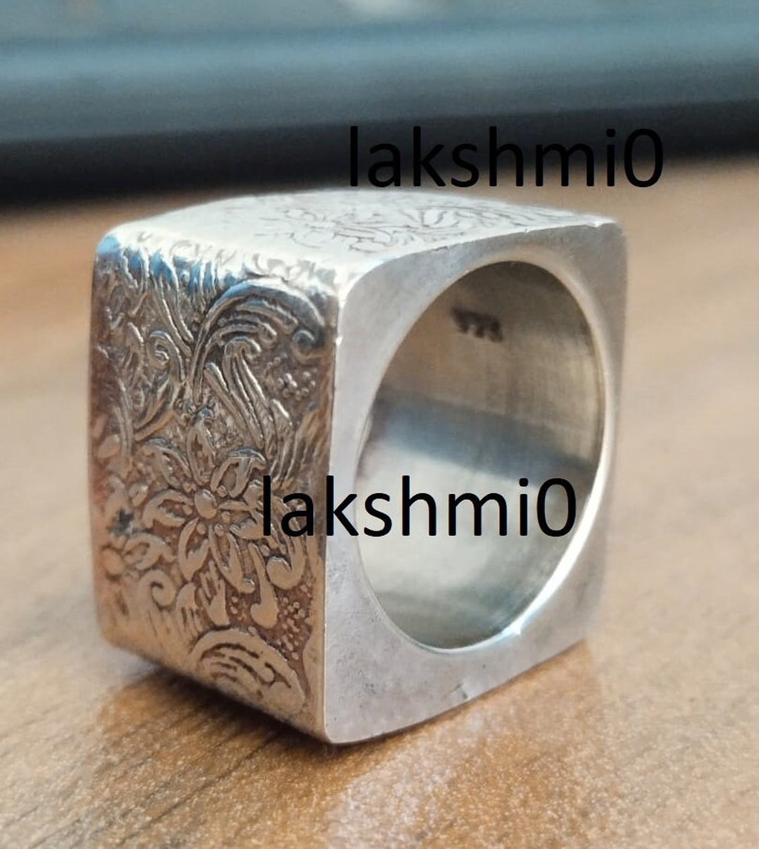 925 Sterling Silver Cube Ring, Asymmetrical Ring, Big Silver Ring ...