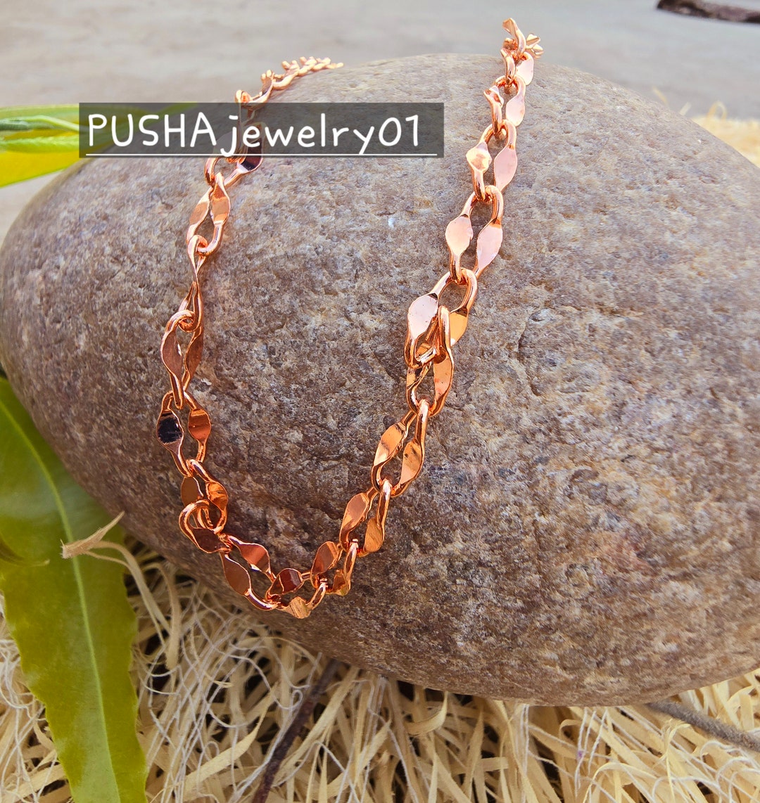 Copper Chain Link Necklace & Bracelet, Casual and Trendy Chain, Copper ...