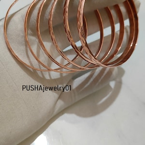 Pure Copper Bangle, Set of 7 Solid Copper Bangle, Set of 7 Pcs ...