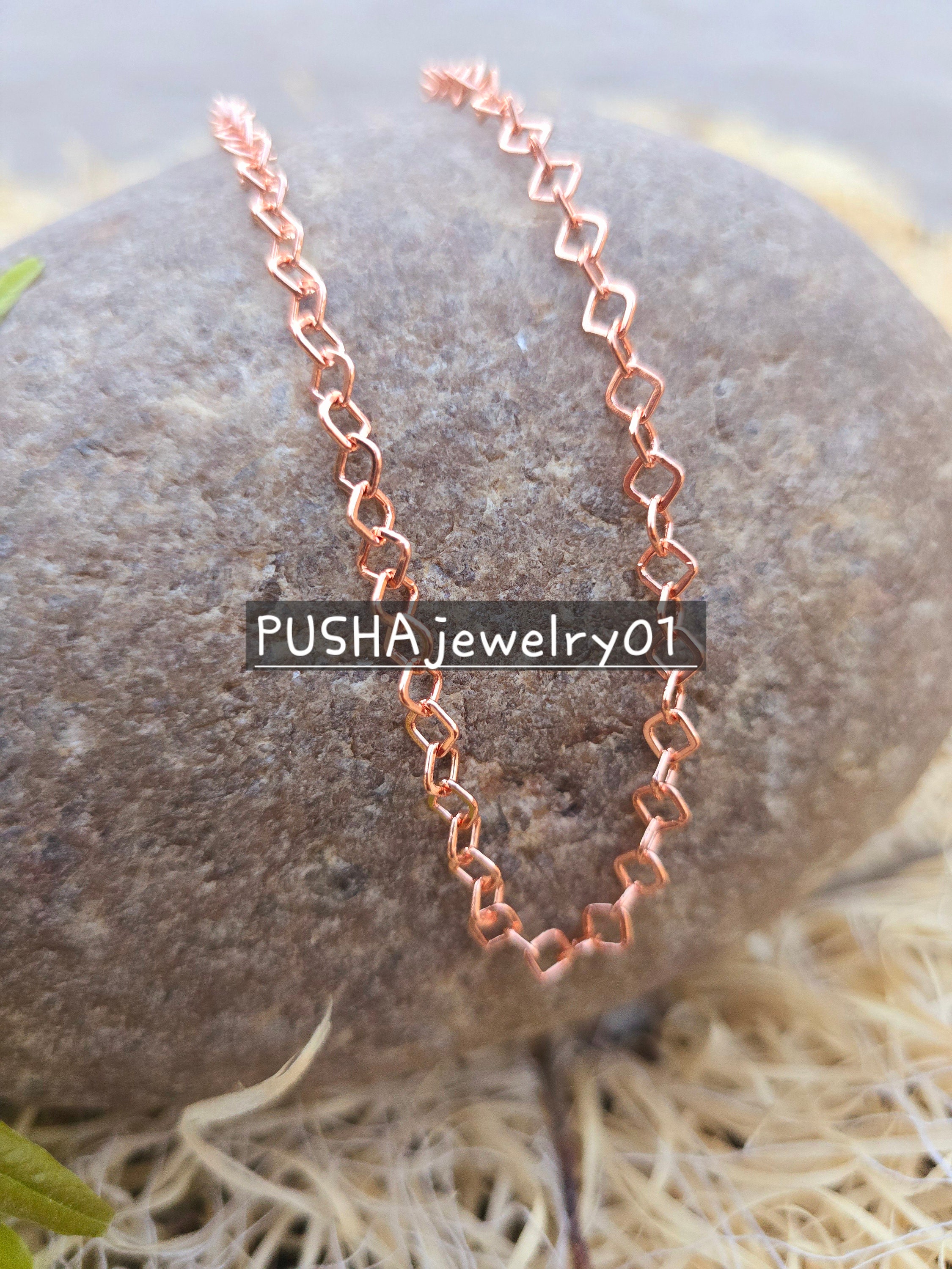 Copper Chain Necklace, Pure Copper Link Chain, Copper Jewelry Chain ...