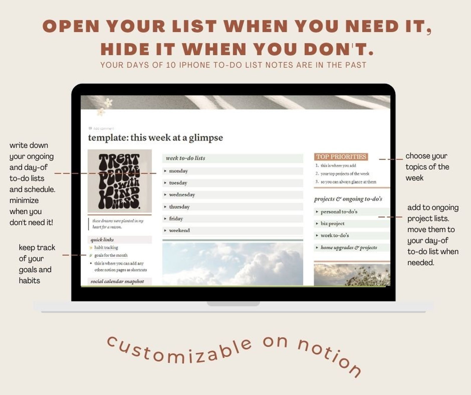 The Ultimate One-page Work + Life Dashboard: ADHD Friendly, Notion ...