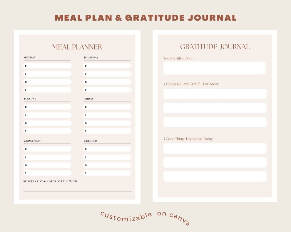 Daily + Weekly Planner Printable Template | Meal Planner, Budget ...
