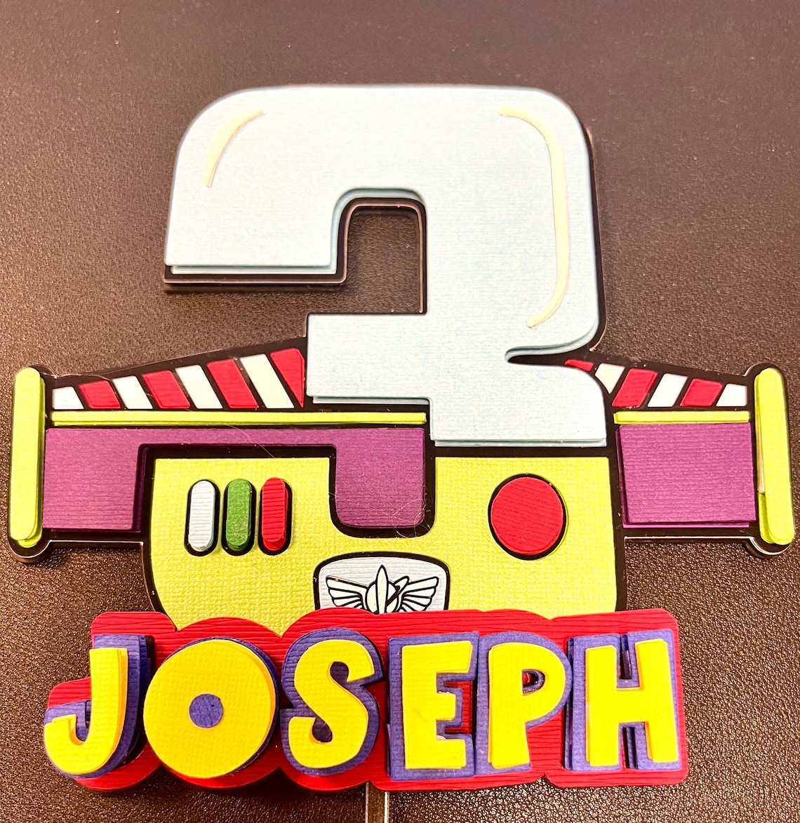 Toy Story Inspired Cake Topper, Customizable Age, Buzz Topper, 3-D ...