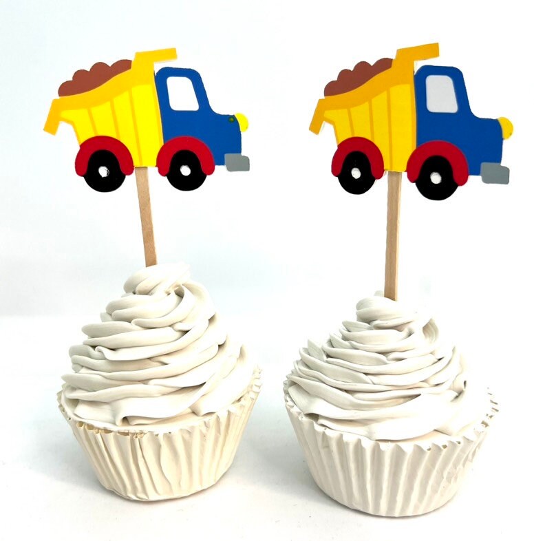 Dump Truck Cupcake Toppers, Construction Party - Etsy