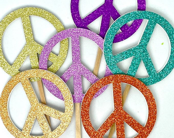Peace Cake Topper, Peace Sign Cake Topper, Peace Out Cake Topper, Peace ...