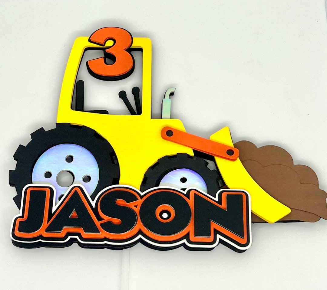 Front Loader Cake Topper, Construction Cake Topper, Construction ...