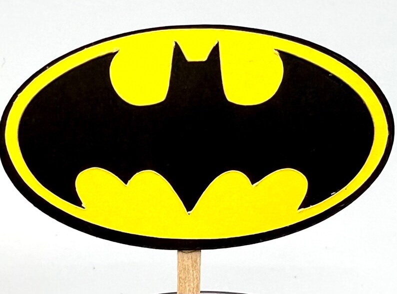 Batman Logo Cupcake Toppers Birthday Cupcake Toppers - Etsy