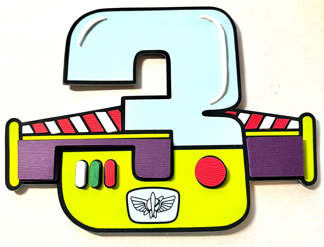 Toy Story Inspired Cake Topper, Customizable Age, Buzz Topper, 3-D ...