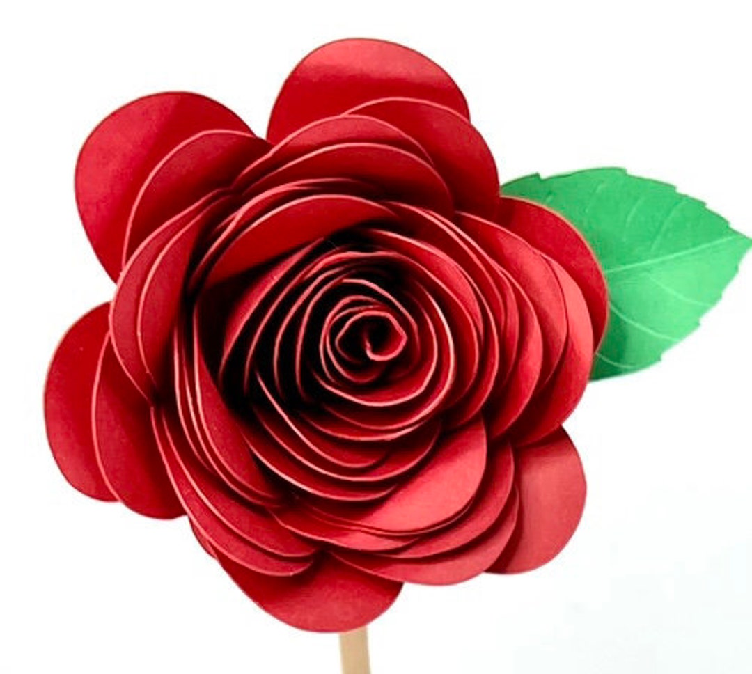 Rose Cupcake Toppers, Red Rose Cupcake Toppers, Rose Party, Tea Party ...