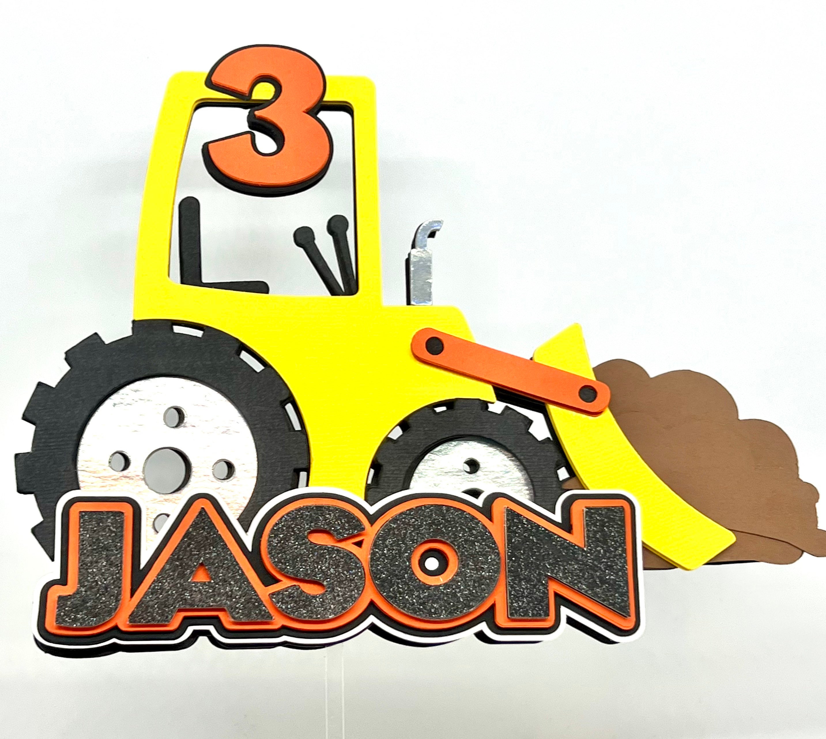 Front Loader Cake Topper, Construction Cake Topper, Construction ...