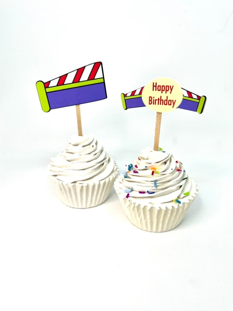 Toy Story Inspired Cupcake Toppers, Buzz Cupcake Toppers - Etsy