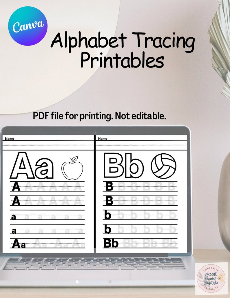 Upper & Lowercase Alphabet Letter Printable Worksheets - Etsy Upper & Lowercase Alphabet Letter Printable Worksheets - Etsy