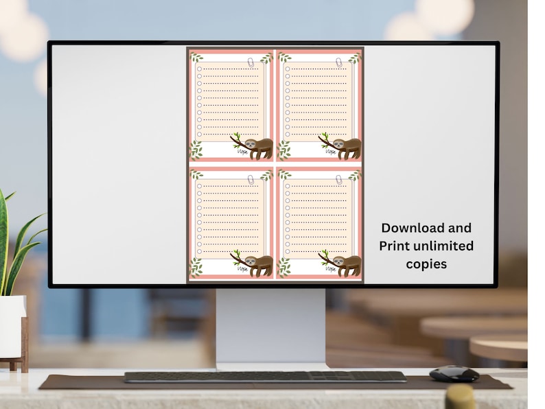Printable Sloth Stationary, Notes Page Printable, Lined Notes Template ...