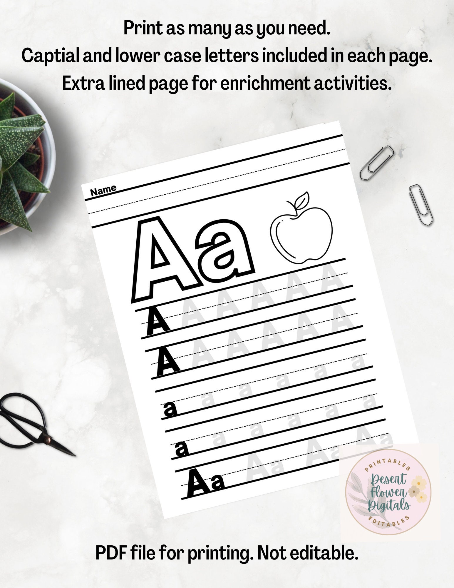 Upper & Lowercase Alphabet Letter Printable Worksheets - Etsy