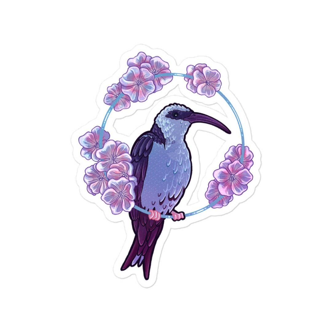 Purple Honey Creeper Impatiens Die Cut Vinyl Stickers Subtle Bigender ...