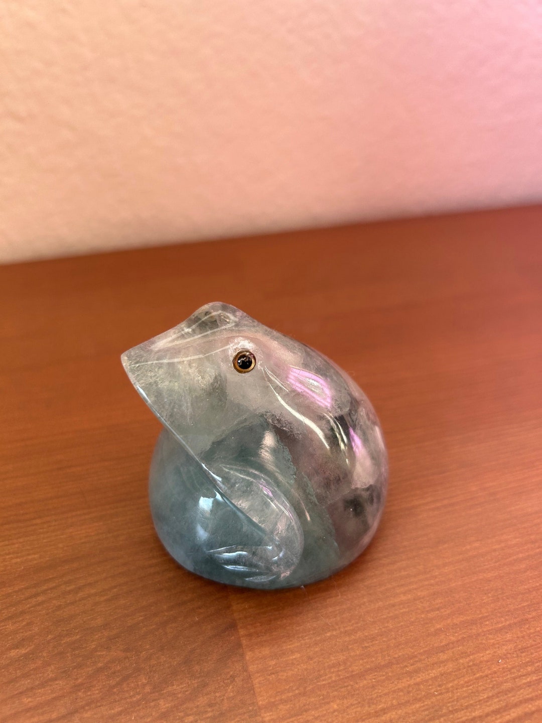 Vintage Green Quartz Frog Paperweight - Etsy