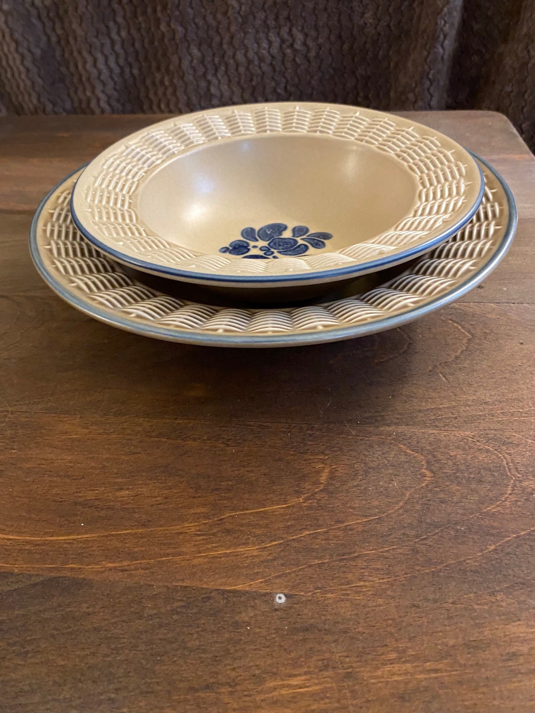 Vintage Pfaltzgraff Basket Weave Rim Bowls - Etsy