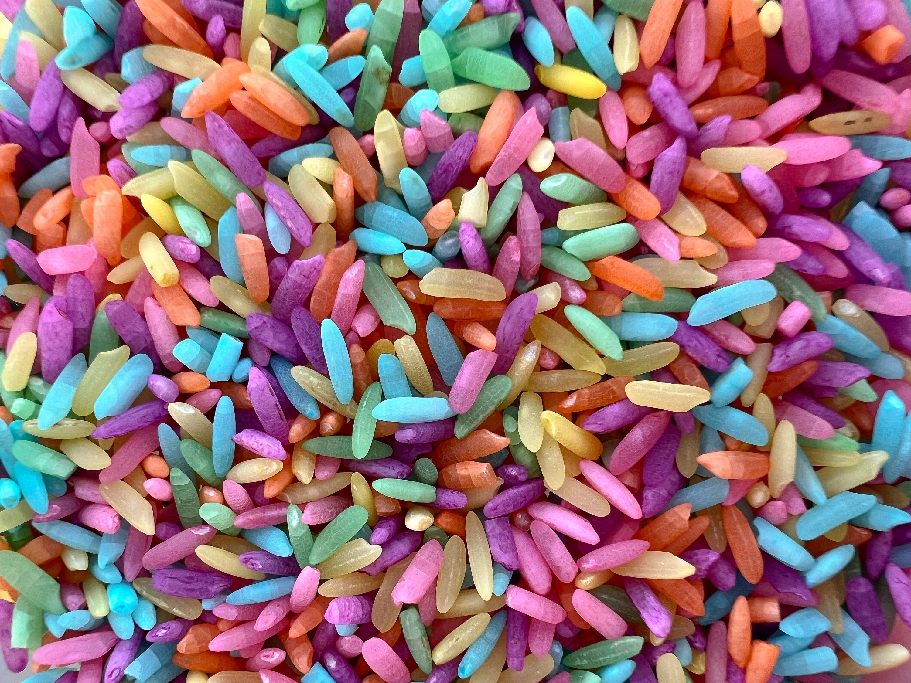 Pastel Rainbow Sensory Rice Rainbow Rice, Pink Rice, Dyed Rice, Sensory ...