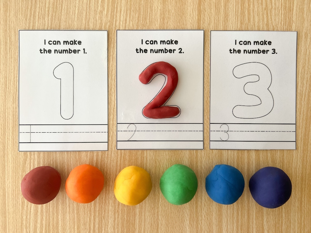 Tarjetas de plastilina de números / Tapetes de plastilina / - Etsy España