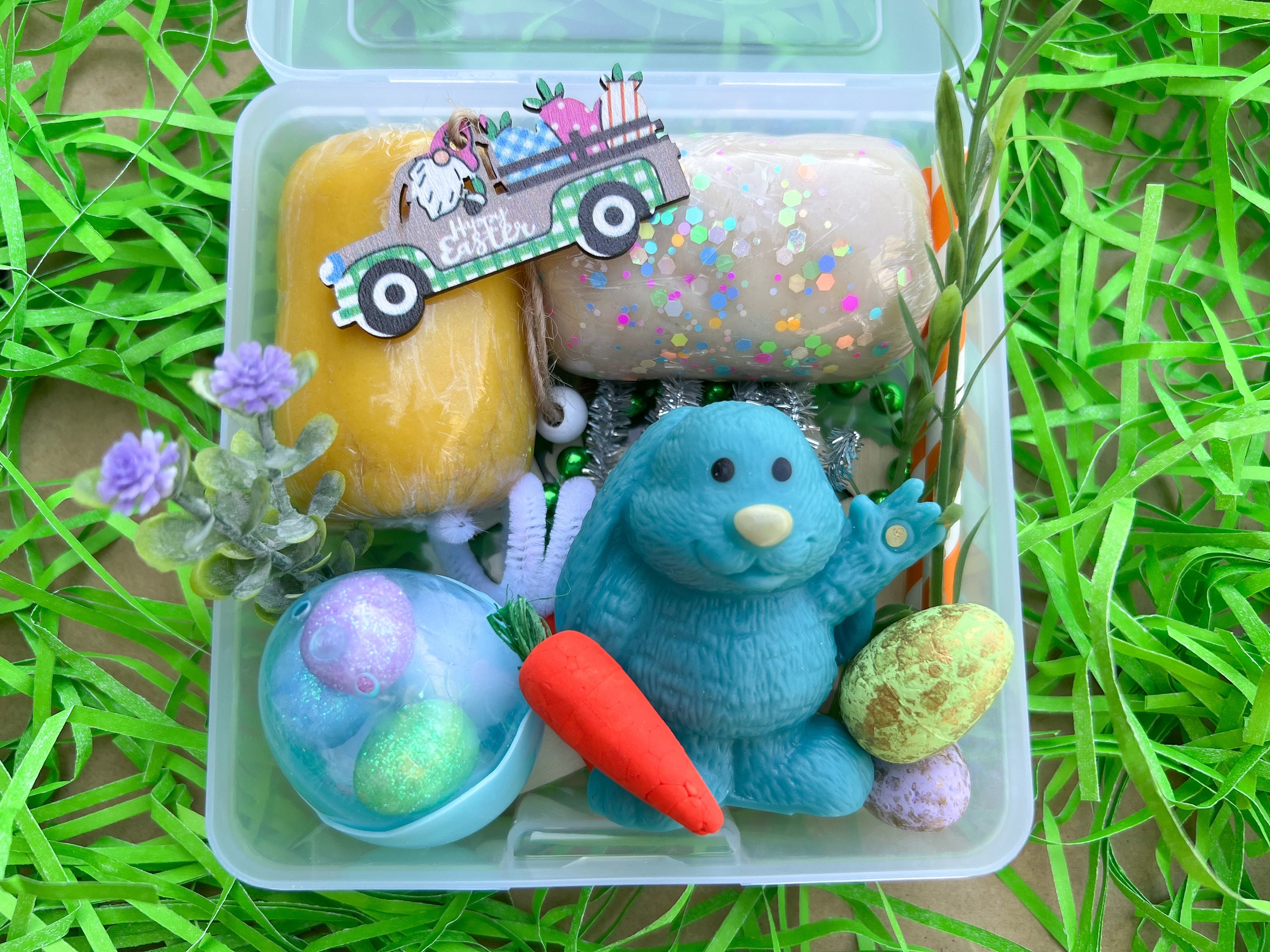 Hoppy Bunny Mini Playdough Kit Easter Playdough Kit, Easter Basket ...