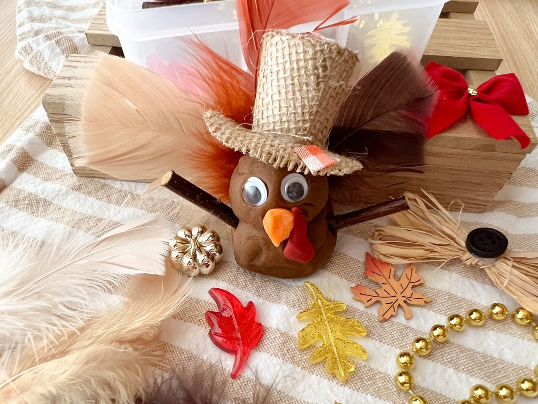 Make-a-turkey Mini Playdough Kit Thanksgiving Playdough Kit - Etsy