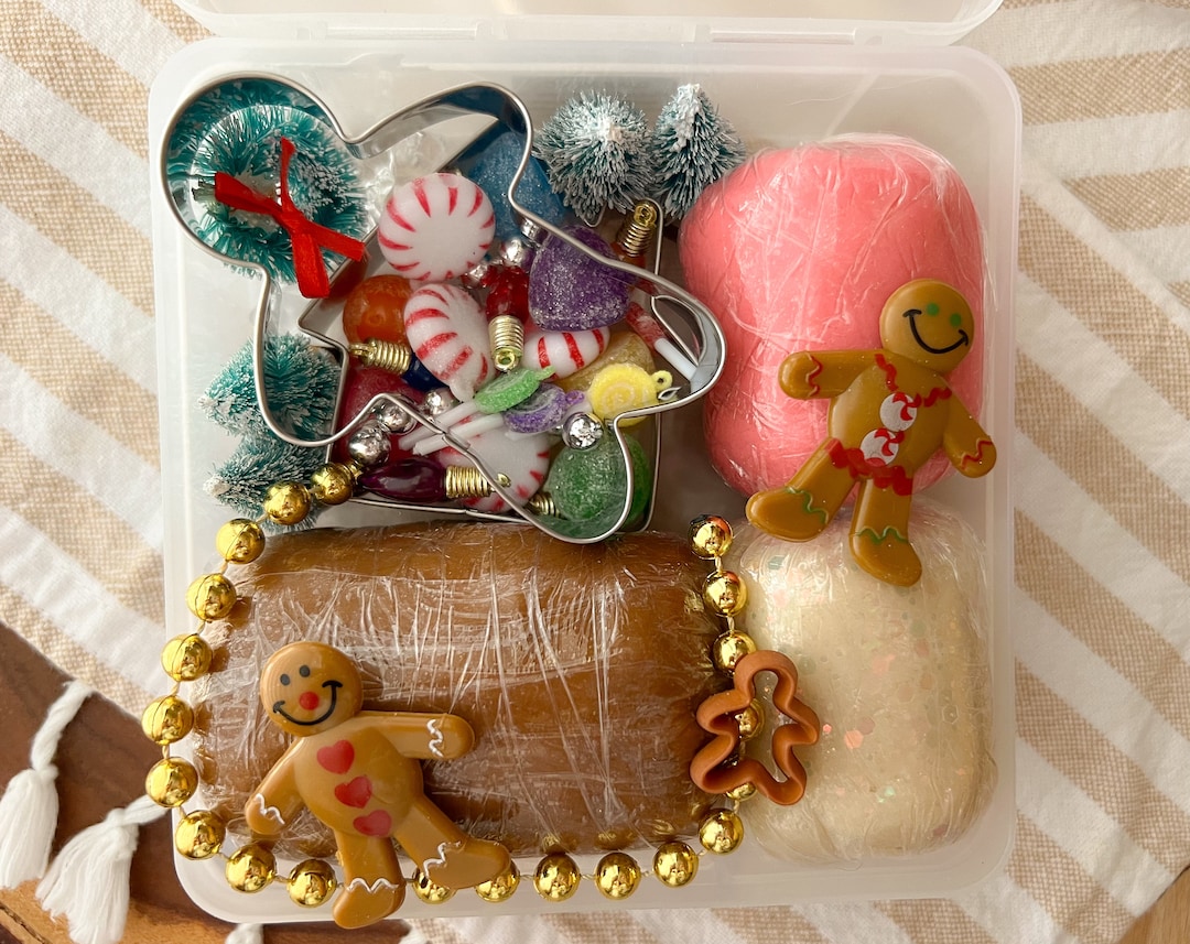 Make-a-gingerbread Mini Playdough Kit Christmas Playdough - Etsy