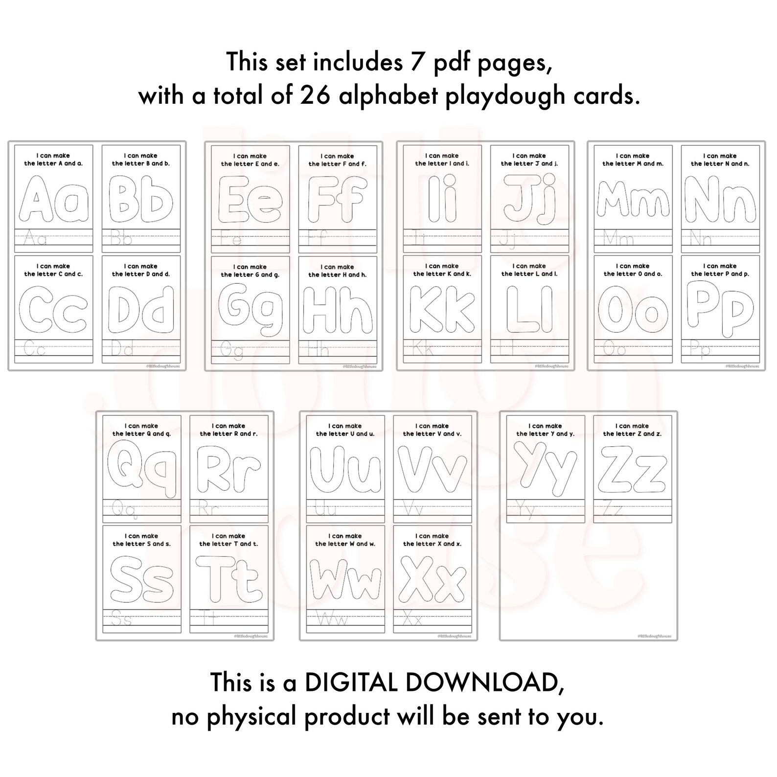 Alphabet Playdough Cards Playdough Mats Tracing Activity - Etsy