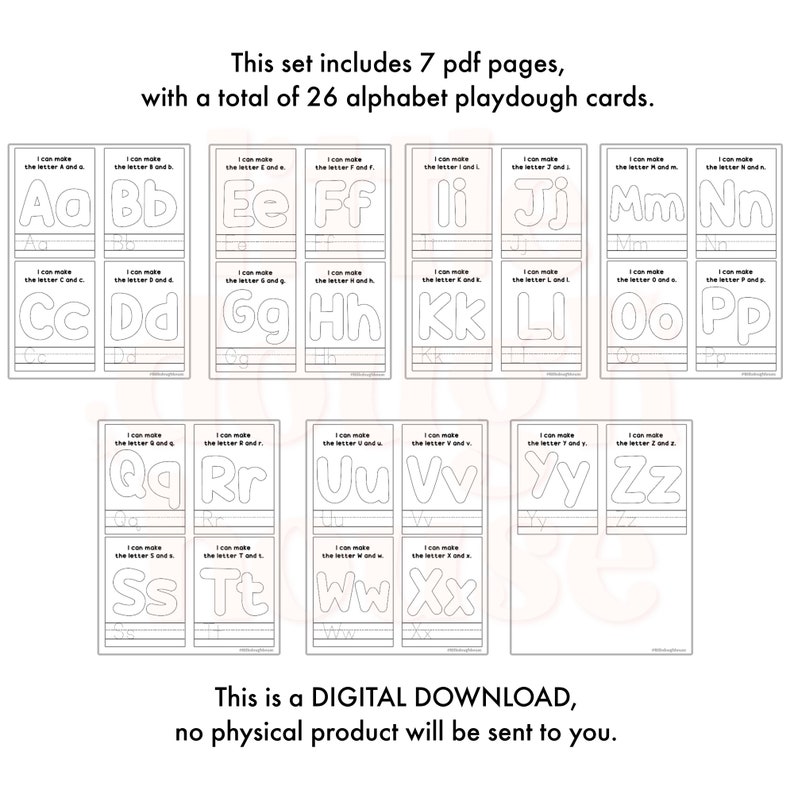 Alphabet Playdough Cards Playdough Mats Tracing Activity - Etsy