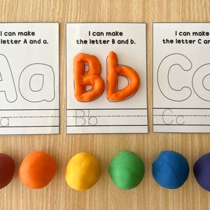 Alphabet Playdough Cards Playdough Mats Tracing Activity - Etsy