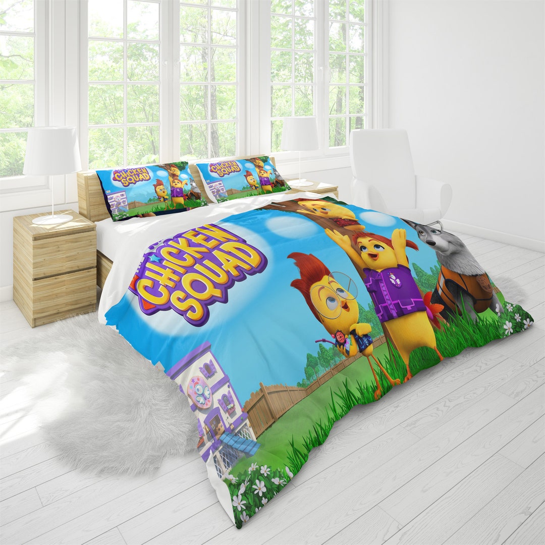 The Chicken Squad Three Piece Printed Fashion Pattern Bedding Set Three ...