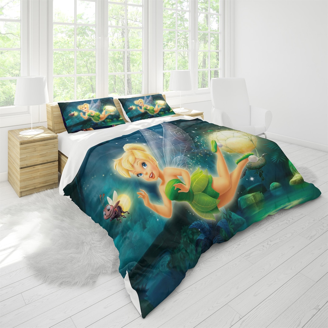 Disney Tinkerbell Three Piece Printed Fashion Pattern Bedding Set Three ...