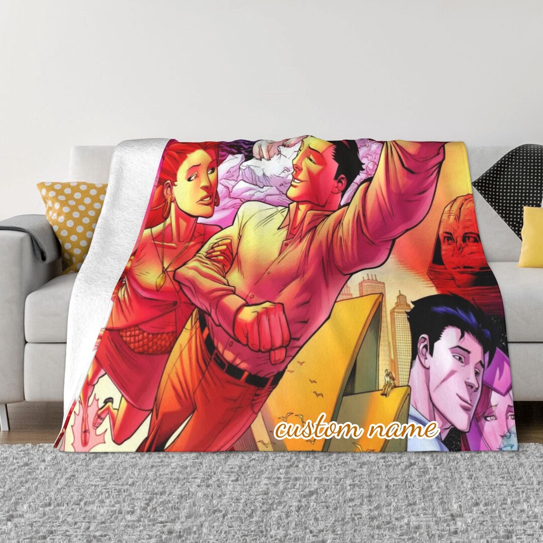 Two Layers Blanket Invincible Custom Name Printed Bedspread Sofa Covers ...