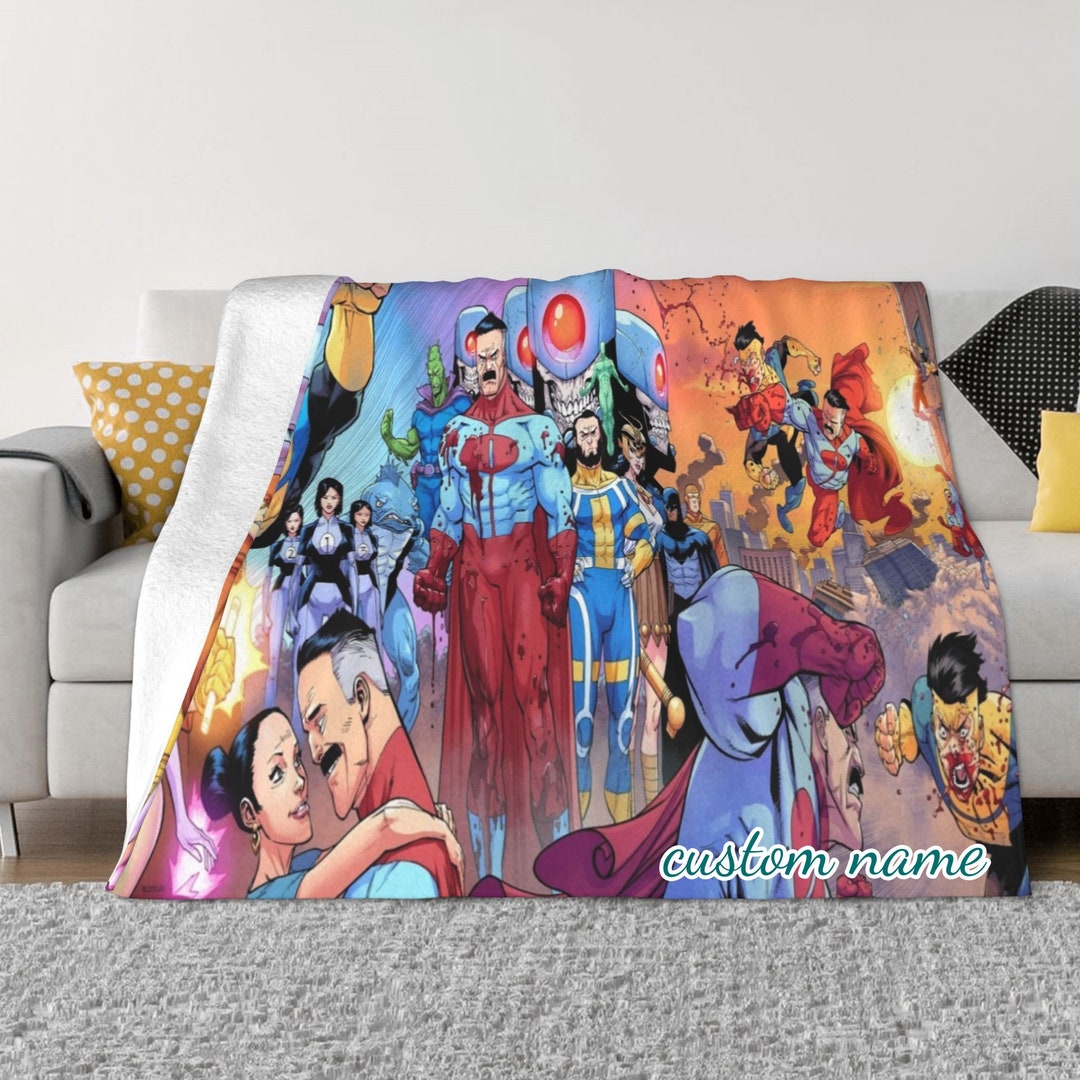 Two Layers Blanket Invincible Custom Name Printed Bedspread Sofa Covers ...