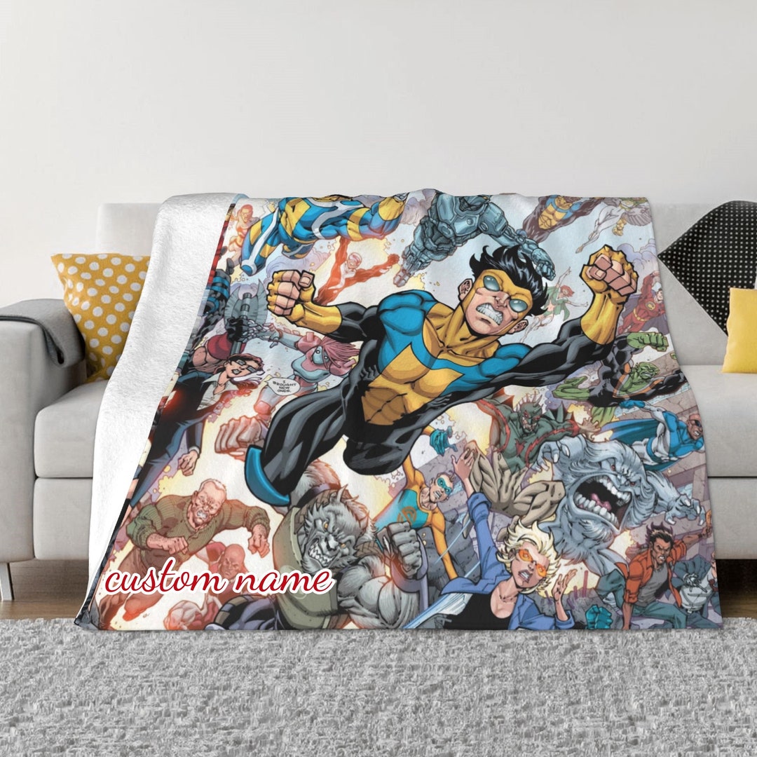 Two Layers Blanket Invincible Custom Name Printed Bedspread Sofa Covers ...