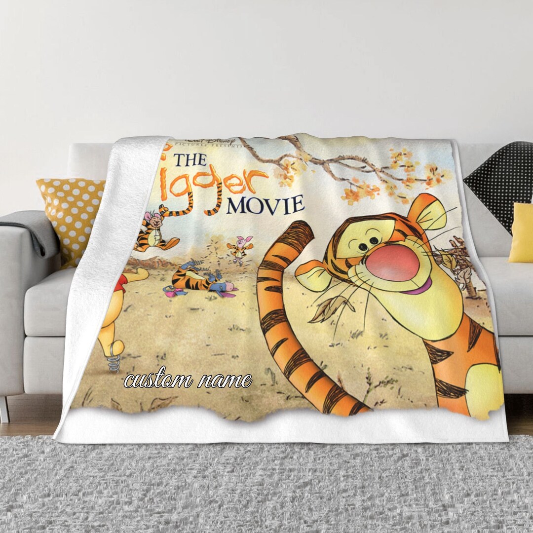 Two Layers Blanket the Tigger Custom Name Printed Bedspread - Etsy