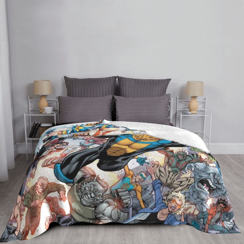 Two Layers Blanket Invincible Custom Name Printed Bedspread - Etsy