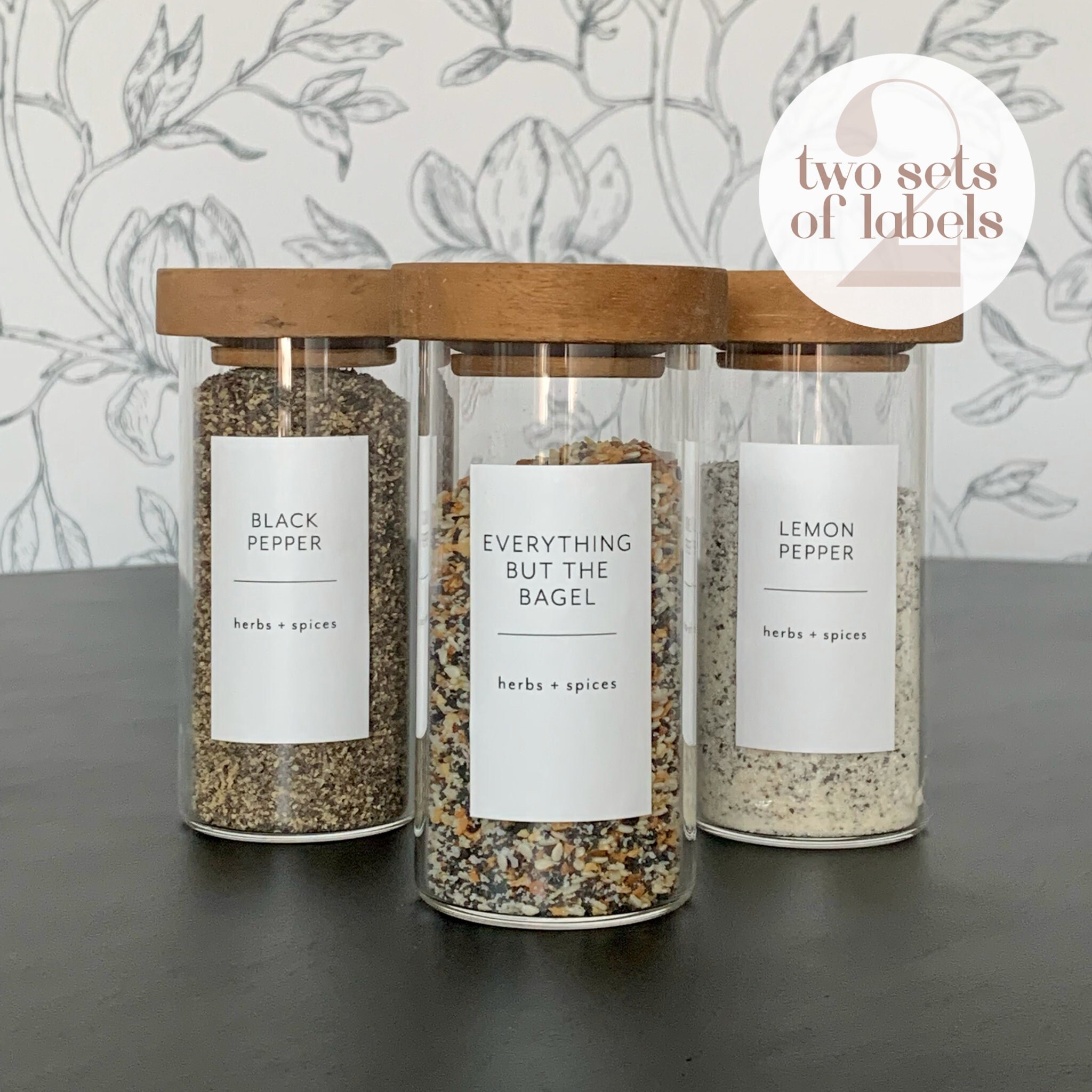 Minimalist Pantry Labels and Spice Labels - BUNDLE - Two Sets - Water ...
