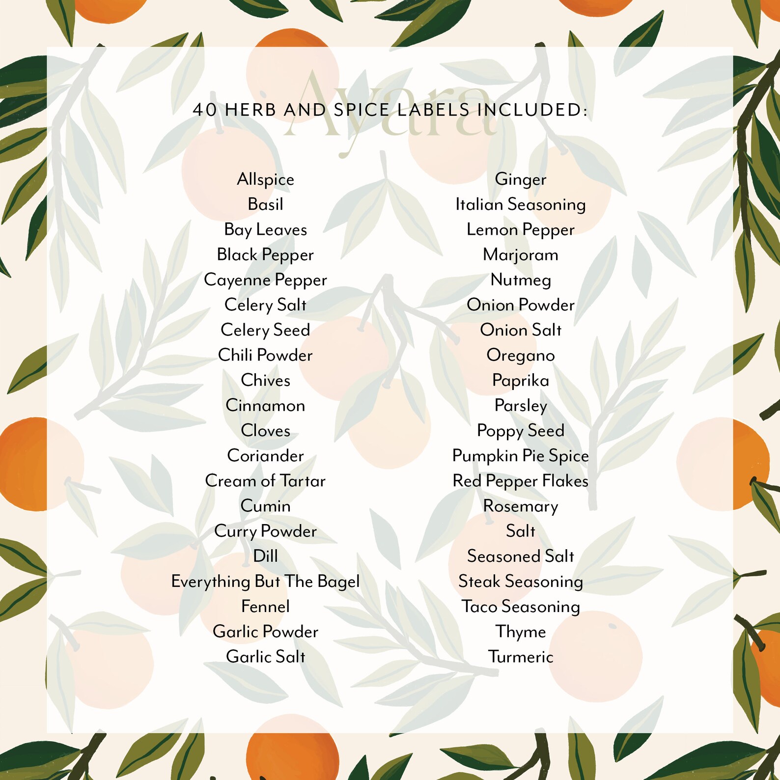 Minimalist Pantry Labels and Spice Labels - BUNDLE - Two Sets - Water ...
