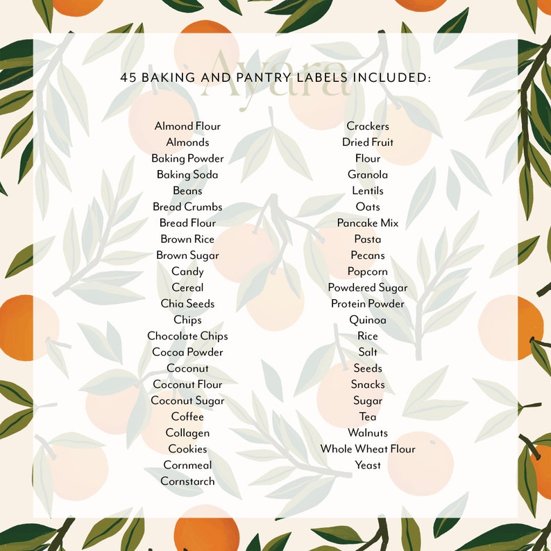 Minimalist Pantry Labels and Spice Labels - BUNDLE - Two Sets - Water ...