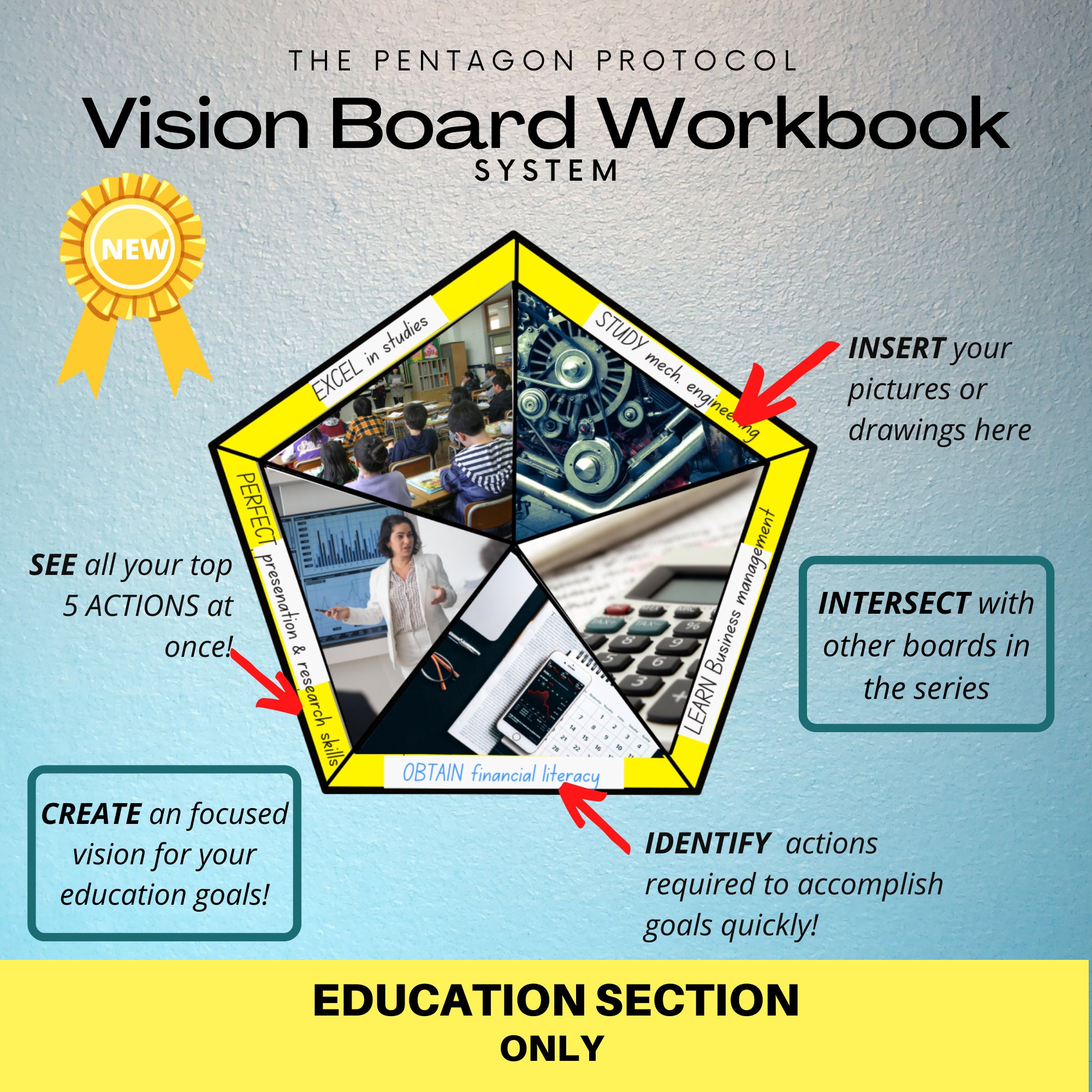 EDUCATION VISION BOARD Workbook – Printable | Education Goals and ...