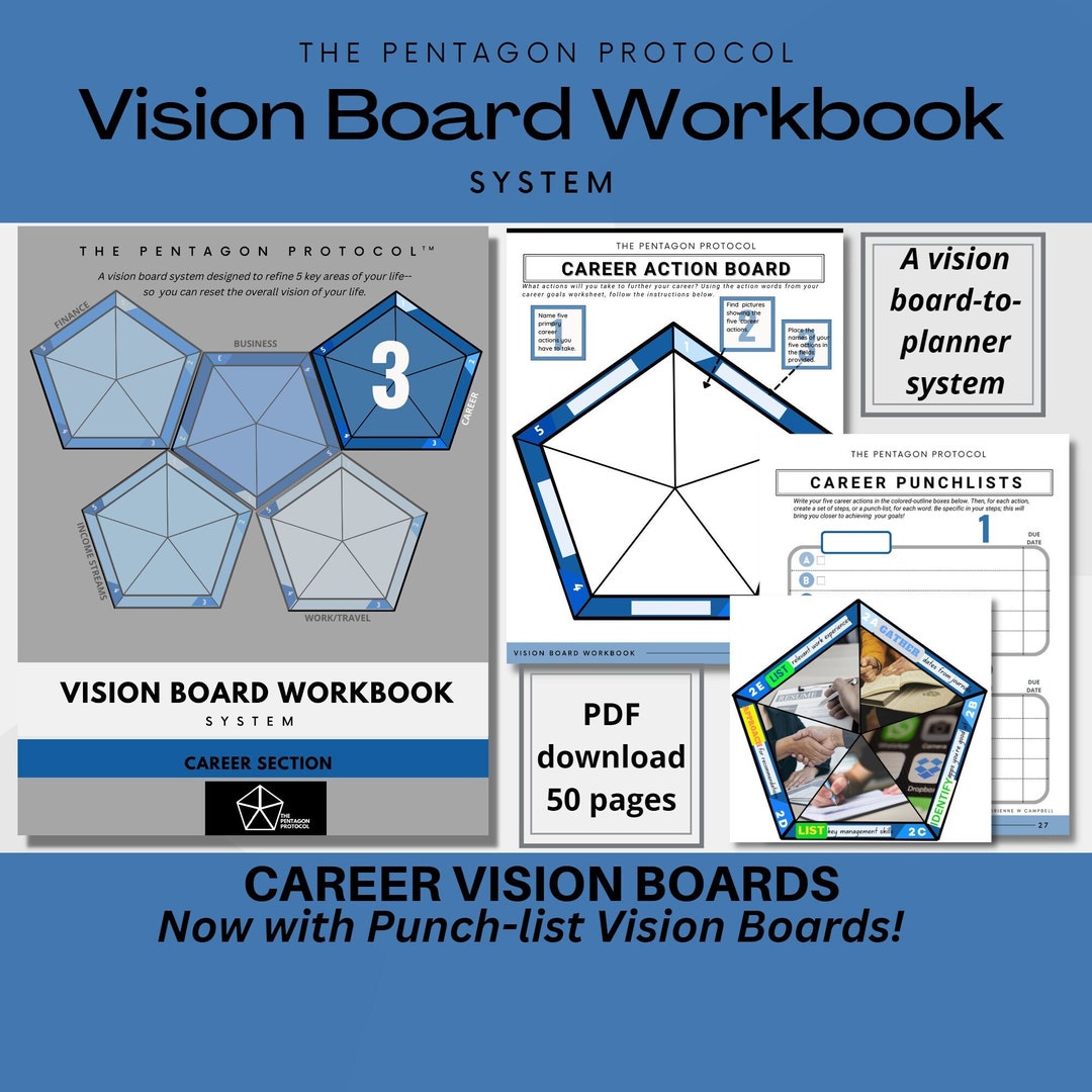 Updated 2023 CAREER VISION BOARD Workbook Career Vision Board Kit ...