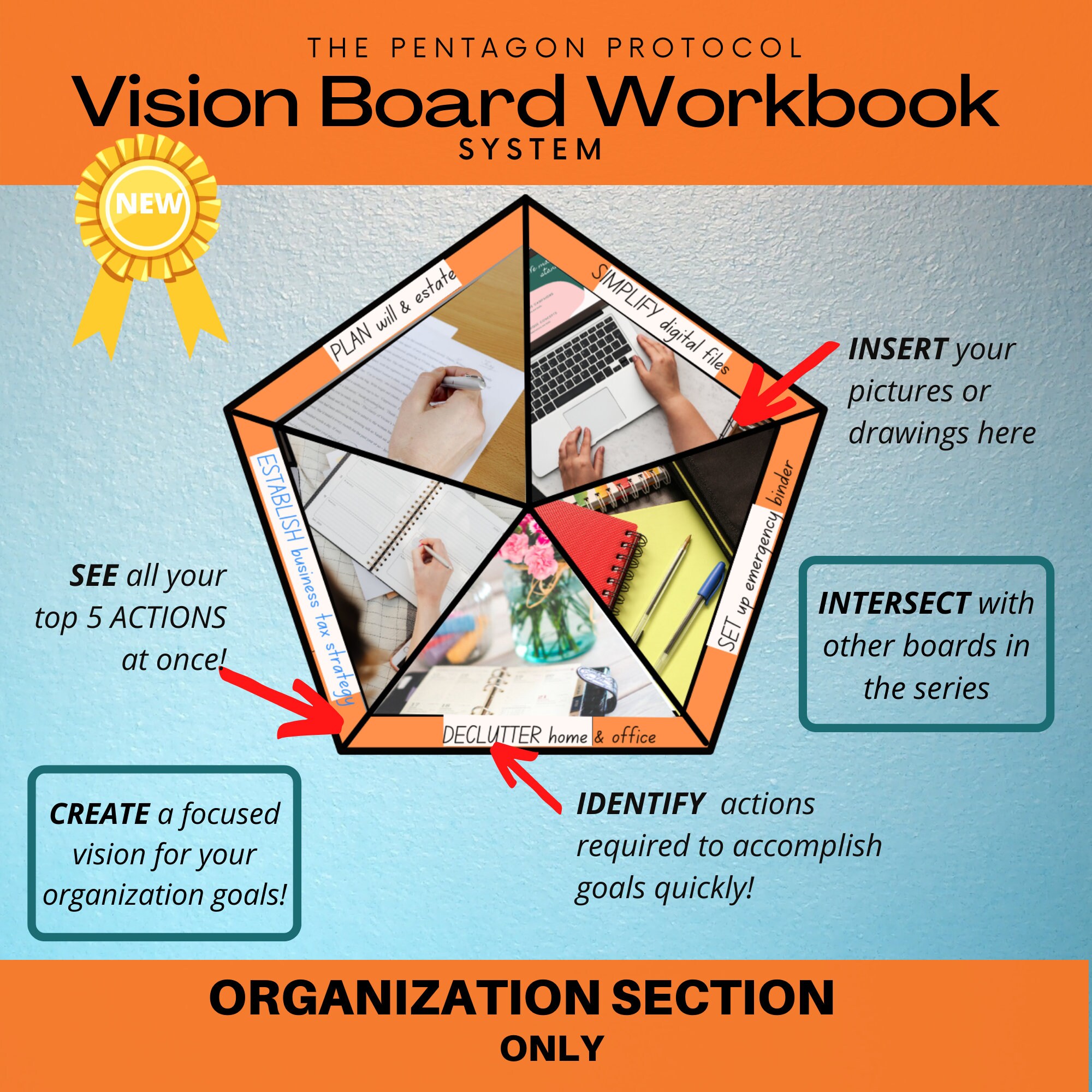 ORGANIZATION VISION BOARD Workbook Digital Download Printable ...