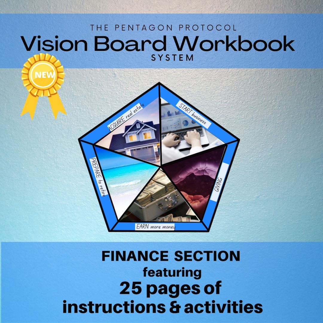 FINANCE VISION BOARD Workbook Printable Finance Vision Board and ...