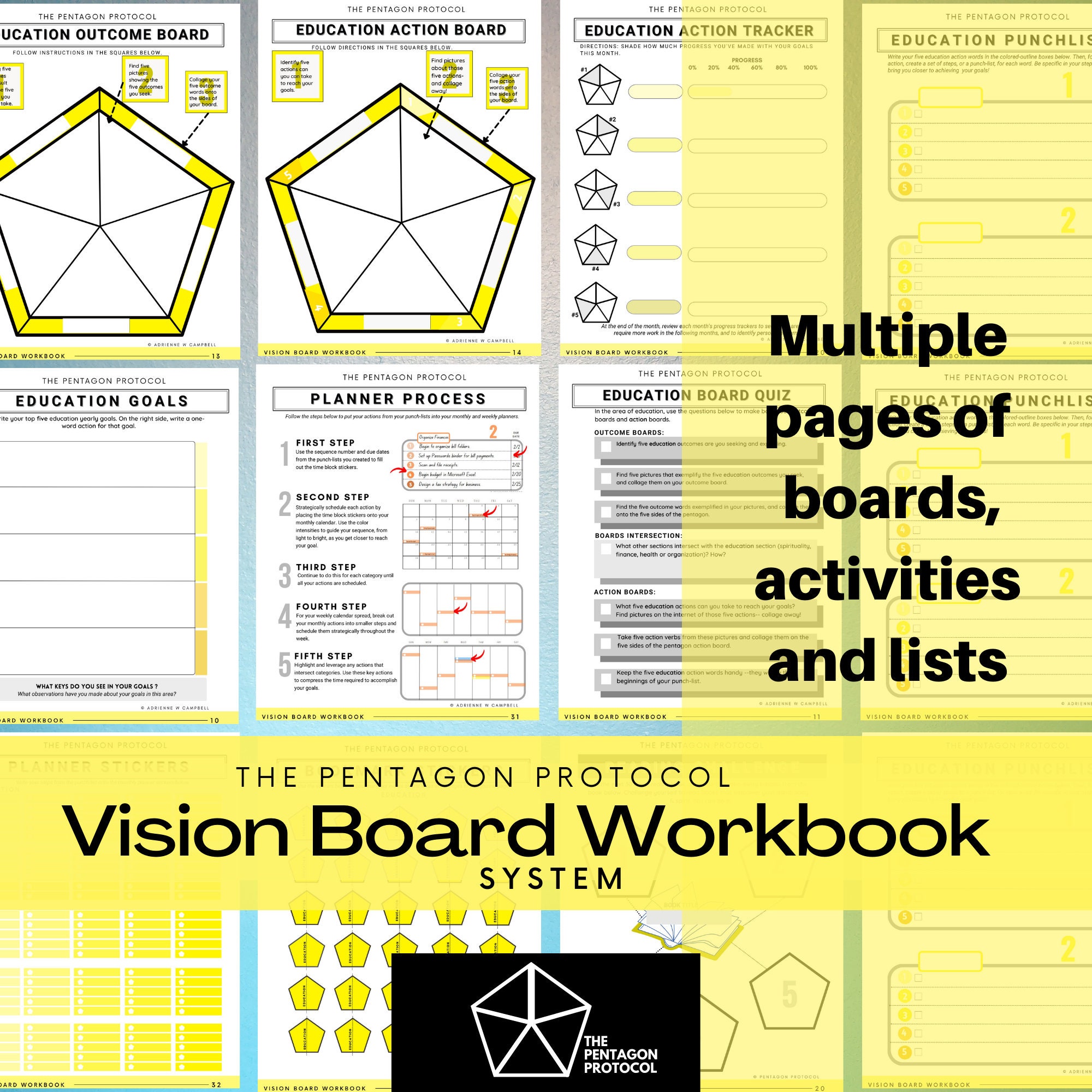 EDUCATION VISION BOARD Workbook – Printable | Education Goals and ...