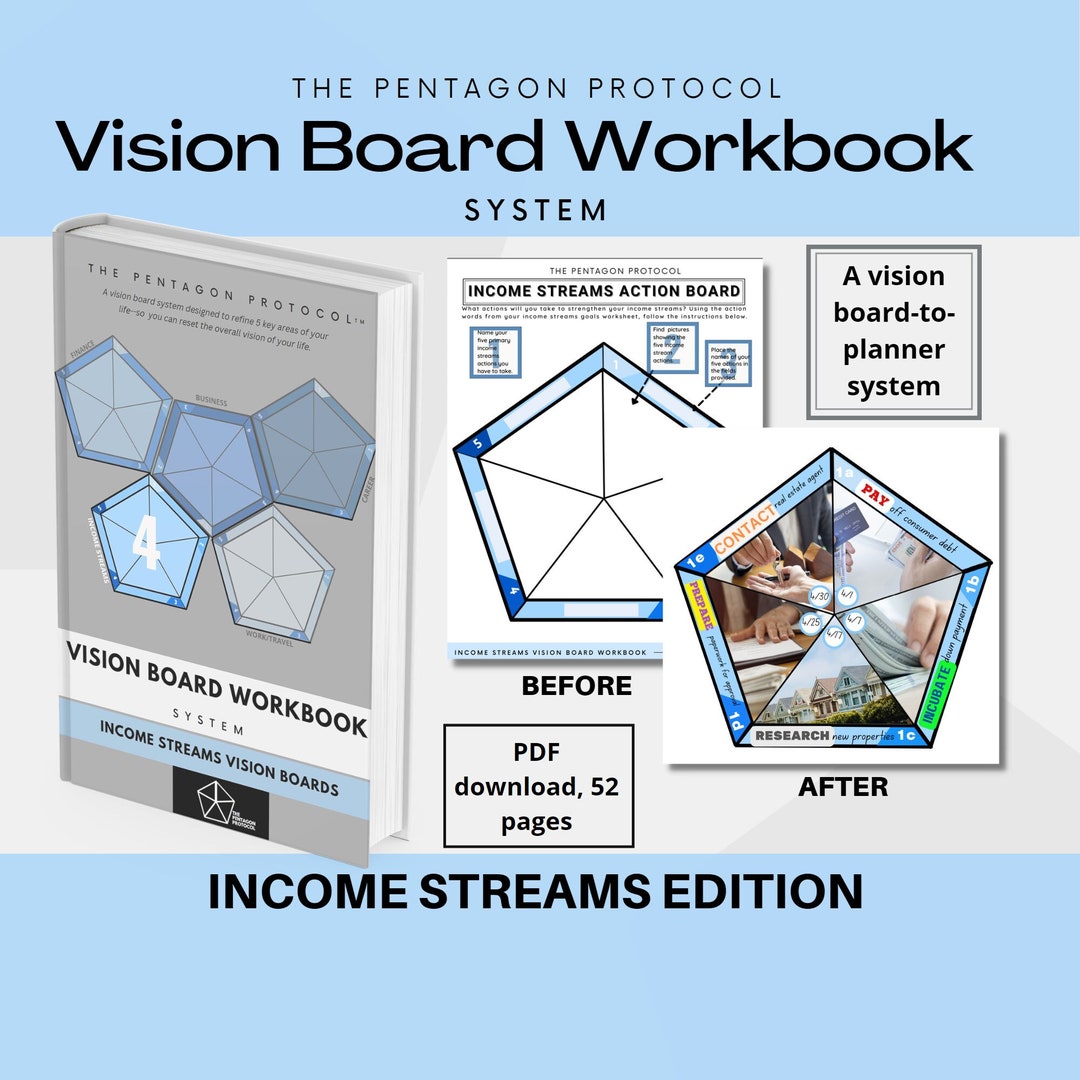 Income Streams Vision Board Workbook Income Streams Vision Board Kit - Etsy