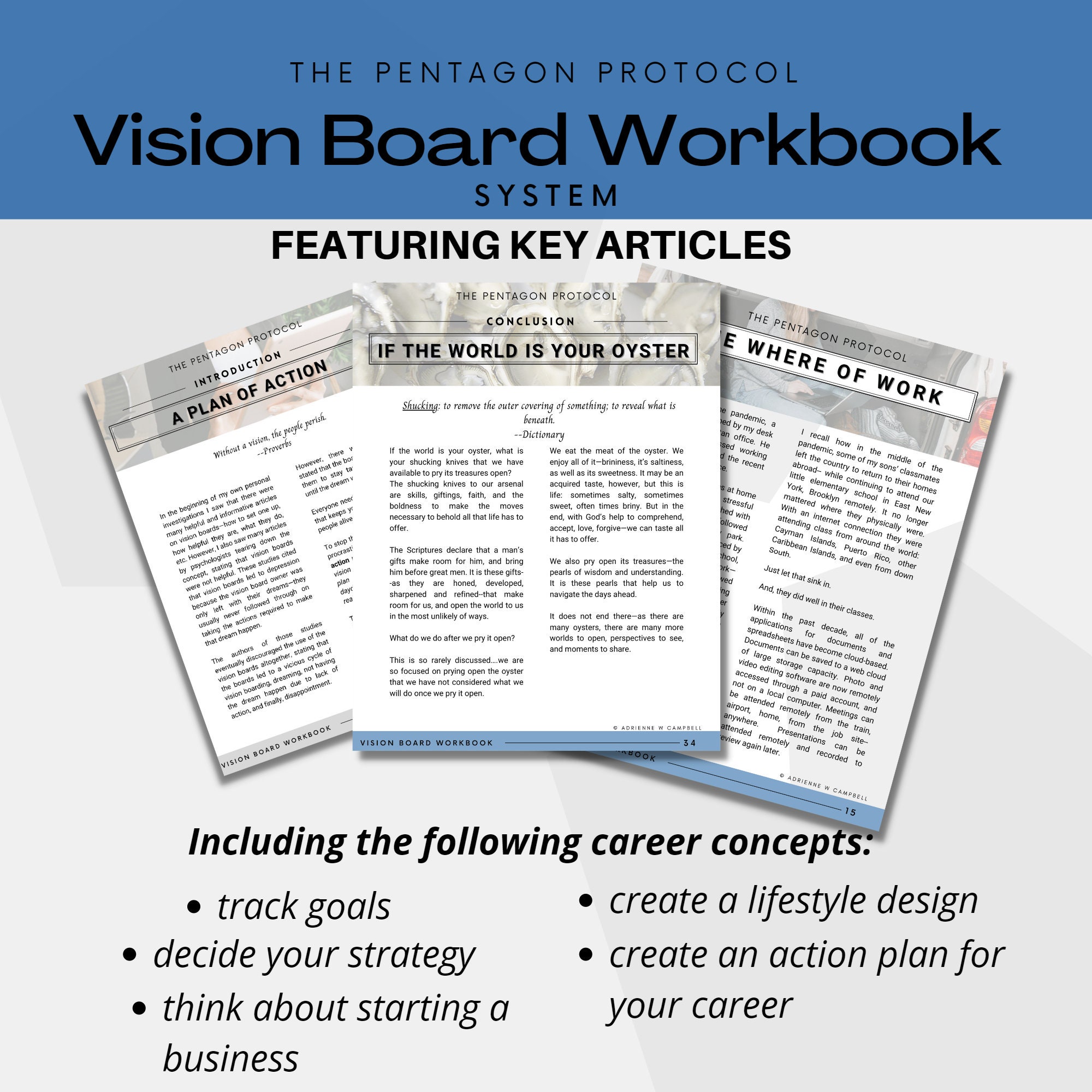 Updated 2023 CAREER VISION BOARD Workbook Career Vision Board Kit ...