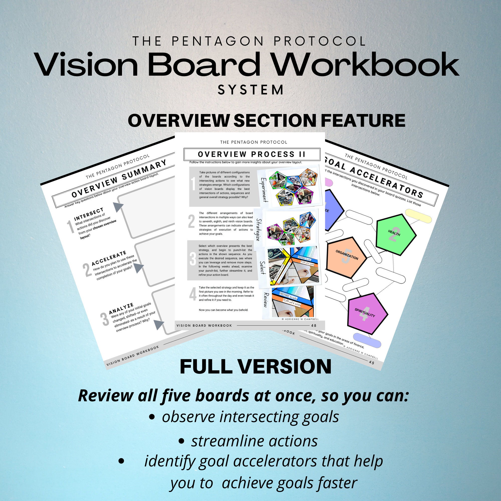 2023 FULL VISION BOARD Workbook - Printable | Printable Vision Board ...