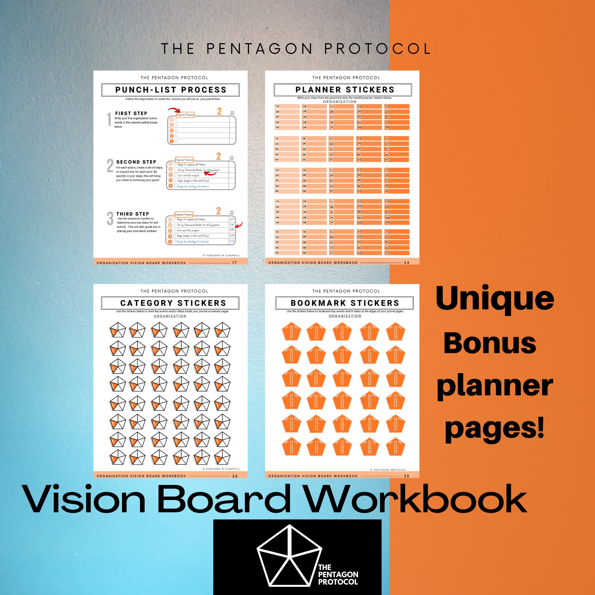 ORGANIZATION VISION BOARD Workbook Digital Download Printable ...