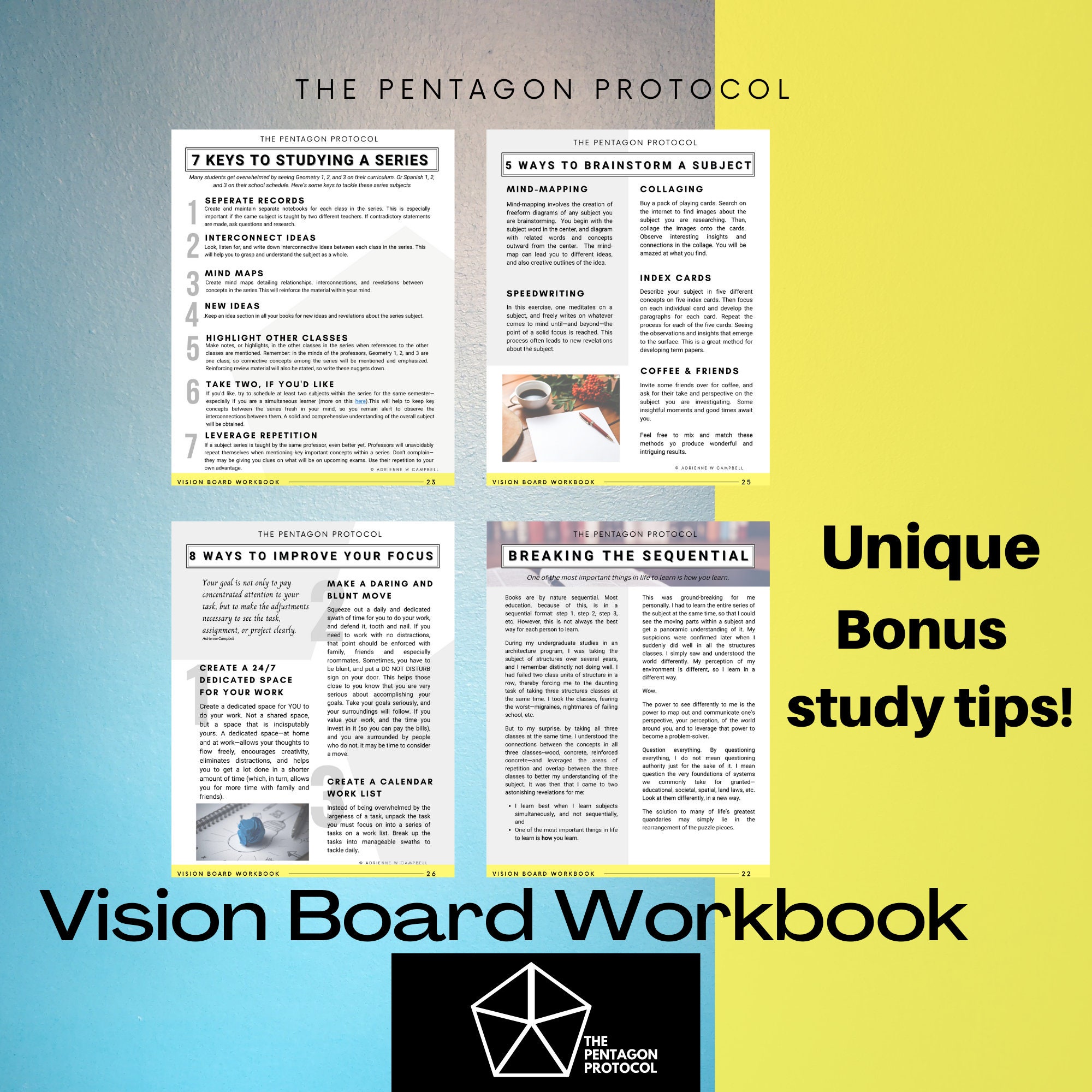 EDUCATION VISION BOARD Workbook – Printable | Education Goals and ...